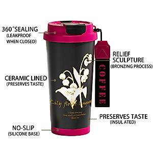 Simple Modern Travel Coffee Mug Tumbler with 360° Sealing | Ceramic-Lined Insulated Stainless Steel Cold Brew Iced Coffee Cup Thermos | Gifts for Women Men Her Him 17oz (Black)