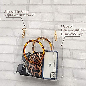 Round Handle Clear Handbag Women PVC Tote tortoiseshell Top Handle Bag (Square)