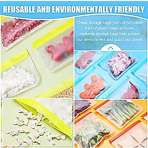 Reusable Food Storage Bags- 24 Pack Reusable Ziploc Bags (8 Reusable Gallon Bags + 8 Reusable Sandwich Bags + 8 Reusable Snack Bags)，Silicone Food Bags for Meat Fruits and Vegetables.