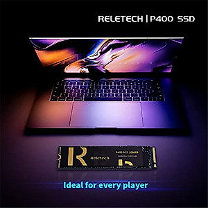 Reletech P400 M.2 1000G SSD, up to 3400MB/S PCIe3.0×4 NVMe Independent Cache Internal Hard Disk with Heatsink for Laptop Desktop (1TB lite)