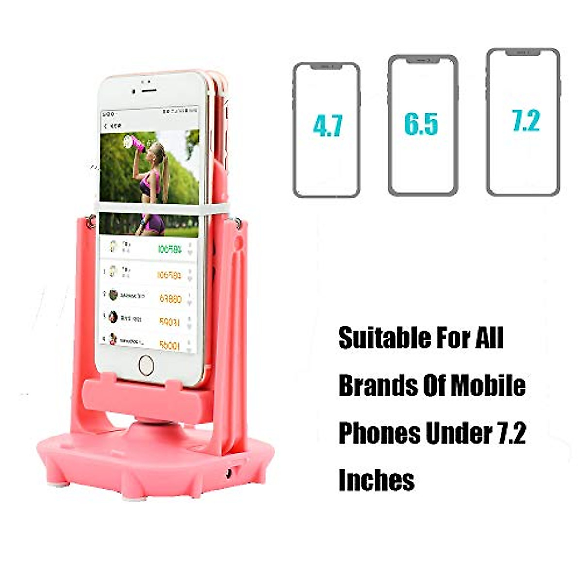 Phone Swing Step Counter Pedometer Compatible with Pokemon Go Poke Ball Plus Cellphone Accessories with USB Cable High Silent Version for Walking (Support 2 Phones Under 7.2 Inch), Pink