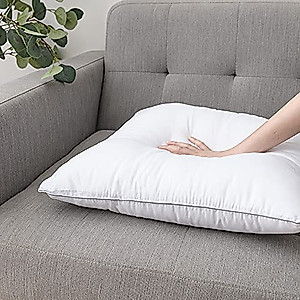 Comvi Cream Throw Pillows for Couch - Decorative Pillows, Inserts & Covers Set of 4 (2 Pillow Covers 18x18 + 2 Pillow Inserts 20x20)- Couch Pillows for Living Room - Velvet Sofa Pillows & Cushions