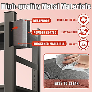 Leariso Heavy Kitchen Storage Shelves, 5 Tier Adjustable Kitchen Shelving, Metal Storage Utility Rack Shelf Unit for Kitchen, Bathroom, Warehouse, Supermarket, Black