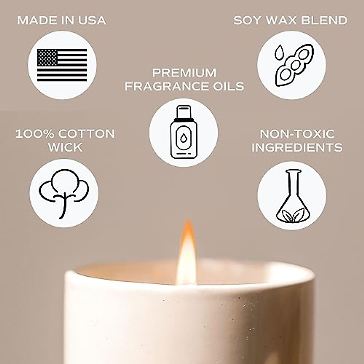 Sweet Water Decor Farmhouse Candle | Autumn, Cinnamon, and Nutmeg, Fall Scented Soy Candles for Home | 12oz Stone Jar, 60+ Hour Burn Time, Made in the USA