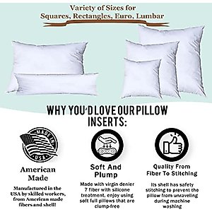 Pillowflex Bolster Pillow - 9" x 76" - Plush Polyester-Filled Insert for Decorative Shams - Comes in a Poly-Cotton Shell - Odorless, Lint, and Dust-Free, No Lumps Stuffing for Pillows (White, Round)