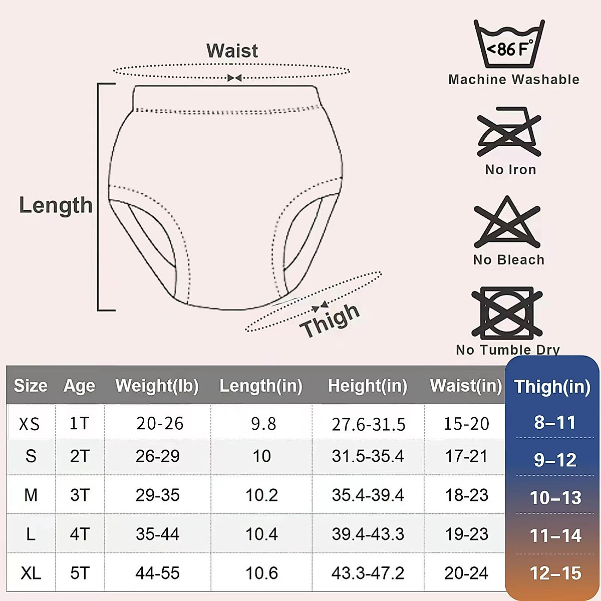 Kwumsy Plastic Pants for Toddlers, Waterproof Training Pants for Girls, Plastic Diaper Covers 2T, 3T, 4T, 5T, Plastic Training Underwear for Baby (2-3T)