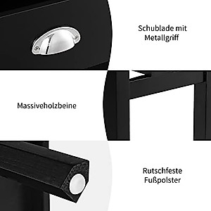 Target Marketing Systems Wood Corner Desk with One Drawer and One Storage Shelf, Black