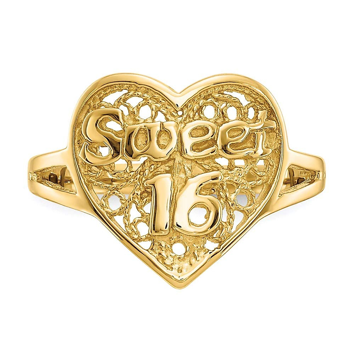 14k Sweet 16 Heart Ring QCH263