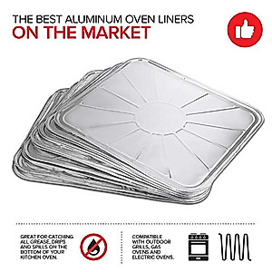 Stock Your Home Disposable Foil Oven Liners (10 Pack) Aluminum Foil Oven Liners for Bottom of Electric Oven & Gas Oven, Reusable Oven Drip Pan Tray for Cooking and Baking, Disposable Baking Mats