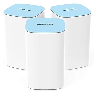 WAVLINK AC3000 Tri-Band Whole Home Mesh WiFi System- 3 Pack Coverage Up to 6,000-7500sq. ft, Support for 60+ Devices, 3xGigabit Ports, Parental Controls