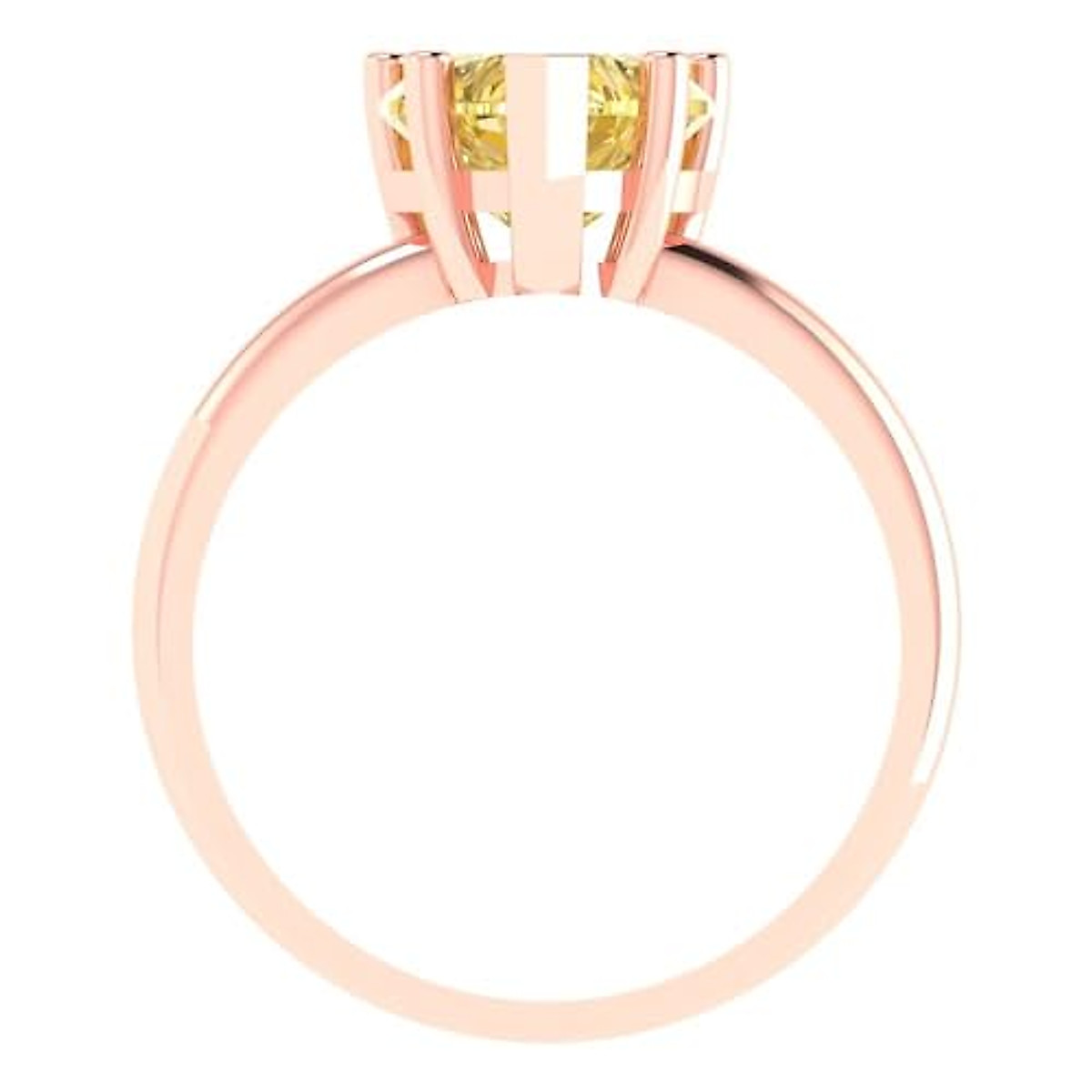 Clara Pucci 2.0 ct Heart Cut Solitaire Canary Yellow Simulated Diamond Bridal Designer Anniversary Engagement Ring Real 14k Rose Gold