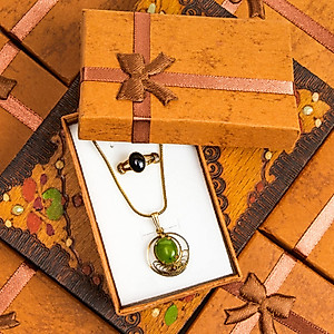 Jewelry Gift Box Set with Lids and Ribbon Bows (Brown, 2 x 3 x 1 In, 16 Pack)