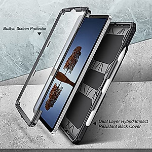 Fintie Case for iPad Pro 11 4th / 3rd Generation 2022/2021, iPad Pro 11 2nd/1st - [Tuatara Magic Ring] 360 Degree Rotating Shockproof Rugged Cover w/Screen Protector, Pencil Holder, Black