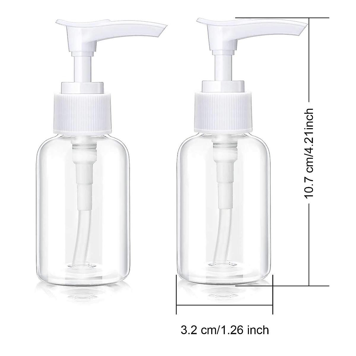 4 Pieces Transparent Travel Pump Bottles Lotion Dispenser Mini Travel Plastic Foamer Bottle Clear Pump Dispenser for Cleaning, Cosmetics Packaging, Shampoo