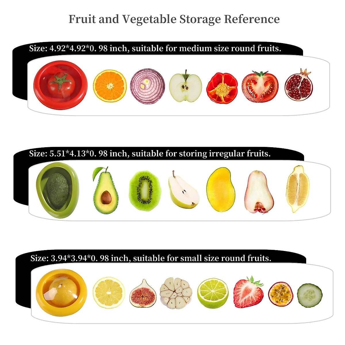 sappiedear Avocado Saver and Tomato Holder - Set of 4 - Reusable Storage Containers for Fridge - Ideal for Apples, Garlic, Onions, Lemons, and Potatoes (4)