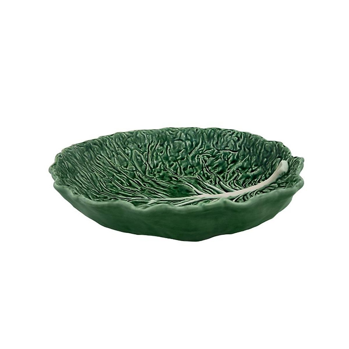 Bordallo Pinheiro Green Cabbage Earthenware Oval Salad Bowl