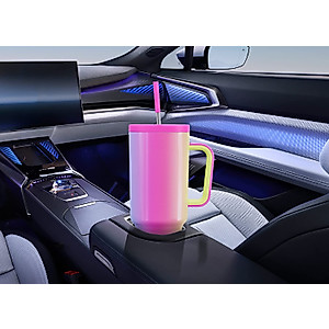 Meoky 40oz Tumbler with Handle, Leak-proof Lid and Straw, Insulated Coffee Mug Stainless Steel Travel Mug, Keeps Cold for 34 Hours or Hot for 10 Hours (Carnival)