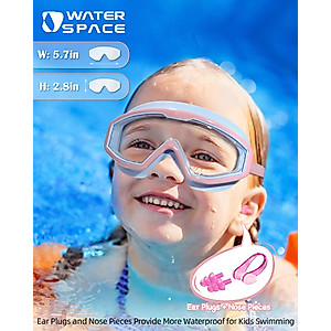 Water Space 2 Pack Swim Goggles Swimming Goggles for Kids Youth Girls Boys Aged 3-6 4-7 6-14 8-12, Toddler Goggles Anti-fog Waterproof Clear Anti-fog Wide Vision, Pool Underwater Goggles No-Leaking
