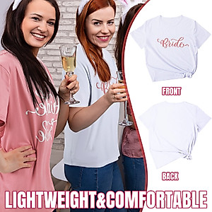 Leumoi 7 Pcs Bachelorette Party Tee Shirt Funny Bridal Party Gift Bride and Bridesmaid T Shirt Bridesmaid Proposal Gift Bridal Team Wedding T Shirt for Women