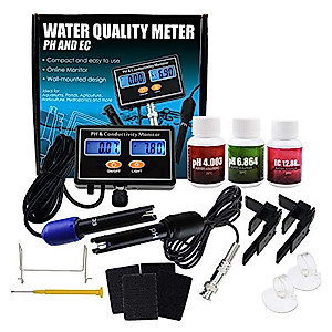 pH/EC Conductivity Meter with ATC Water Quality Tester 0.0-14.0pH / 0~19.99ms/cm Aquarium, Hydroponics Tool
