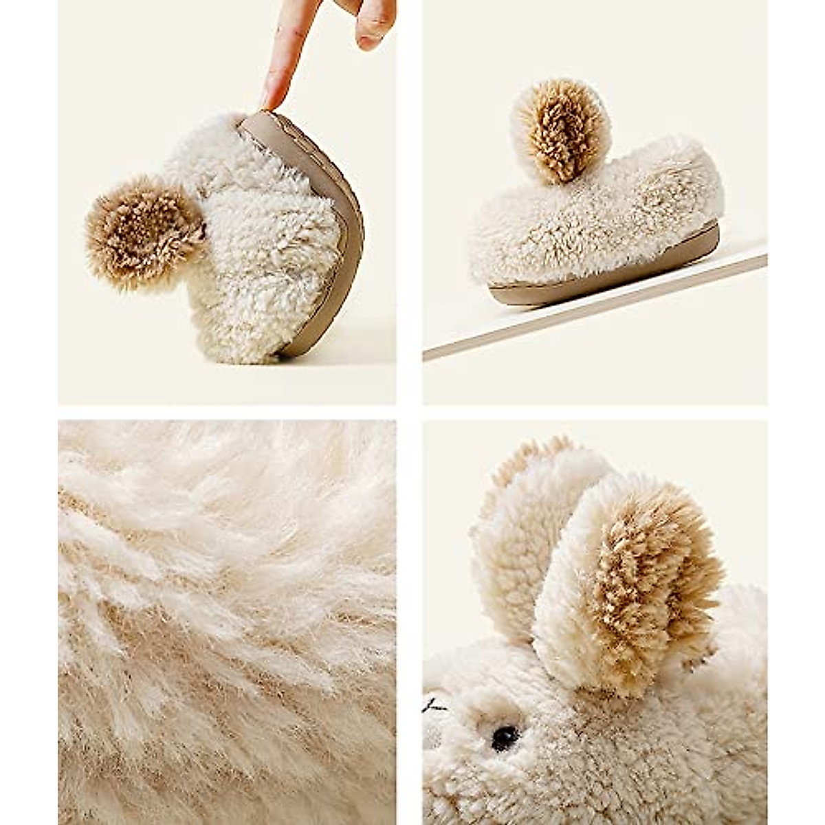 Caistre Toddler Slippers Girl Kids Bunny Cute House Slipper Fuzzy Slippers Winter Slipper Warm Slippers Soft Plush Boy Indoor Slipper