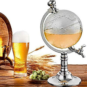 WINUS Globe Drink Dispenser, 1.5L Beverage Pump Machine Beer Wine Liquor Whiskey Canister for Liquor, Scotch, Bourbon, Vodka