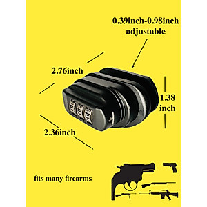 Lockforall Gun Trigger Lock, 3 Digit Set Own Combination Lock Password- Universal Fits with BB Gun Firearms Shotgun, Handgun, Pistol. (Black*10 Pack)