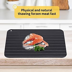 Quick Defrosting Tray,Aviation Aluminum Safety Preservation and Thawing Plate Up to 3 Times Faster Defrosting for Frozen Food Meat Seafood No Electricity No Batteries