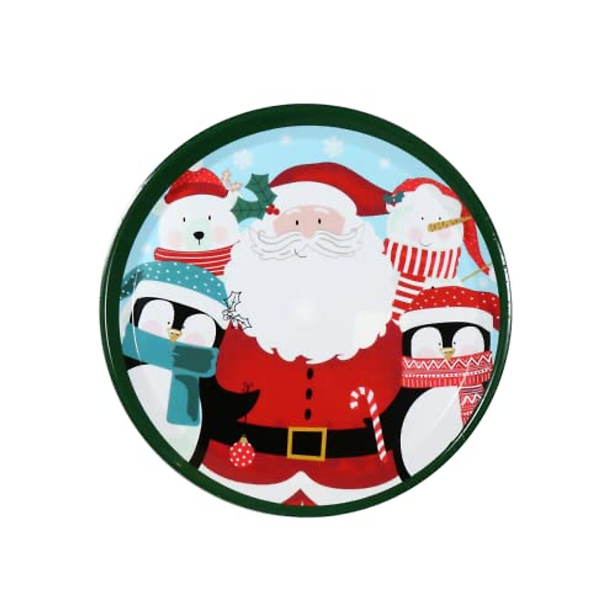 Large Round Christmas Platters 13.75 in. for Holiday Settings Set of 3