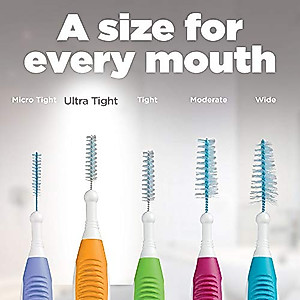 GUM Proxabrush Go-Betweens Interdental Brushes, Ultra Tight, Plaque Removal, 10 Count