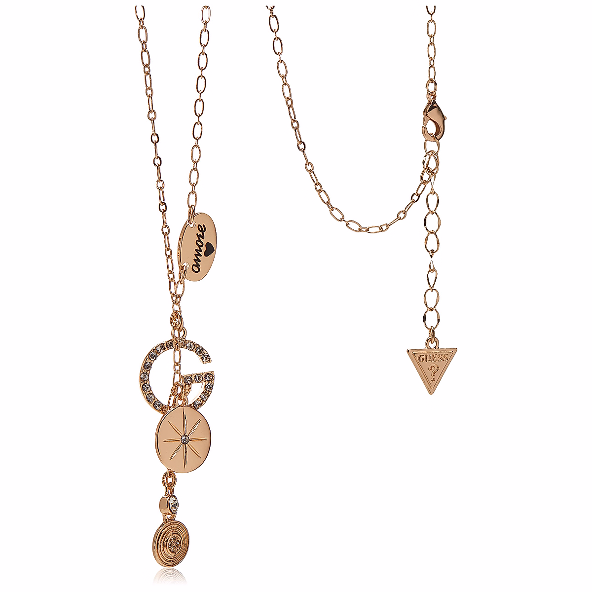 GUESS womens "Basic" Gold Pave G Linear Y-Shaped Necklace, 16" + 2" Extender