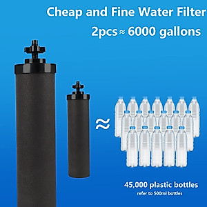 SUPER.BDACC Water Filter Replacement, Gravity Controlled Flow, Carbon Block Replacement for Berkey Black System, Compatible with Stainless Steel Countertop Purification, Pack of 2