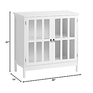 KVK Wooden Storage Cabinet,Sideboard Console,Buffet Cabinet for Doors Entryway Kitchen Dining Console Living Room, White