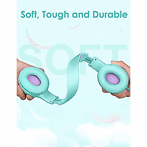 Kids Headphones with Microphone, Over-Ear Headphones for Kids with Sharing Function, 85dB/94dB Safe Volume Limit, HD Sound, Headset for On-line Study, School, Travel, Headphone for Children [Green]