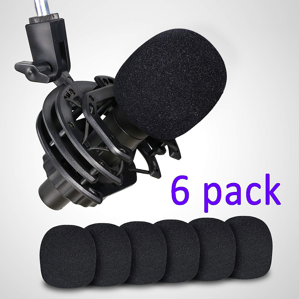 6 PCS Handheld Microphone Windscreen - Mic Pop Filter for Studio Microphone, Bluetooth Handheld Microphone and Wireless Handheld Microphone, Microphone Cover for Singing Handheld Mic by YOUSHARES