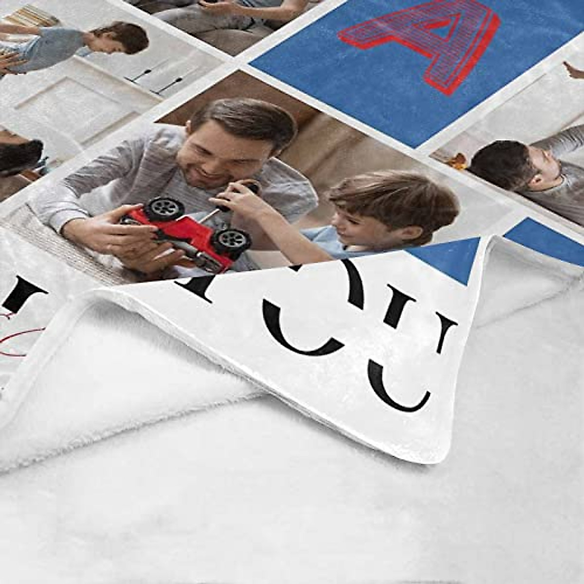 InterestPrint Personalized Dad Blanket from Daughter Son Wife, Grateful Love Birthday Gift Throws Blankets, Happy Father's Day Present Father Gifts Idea, 30 x 40 Inches