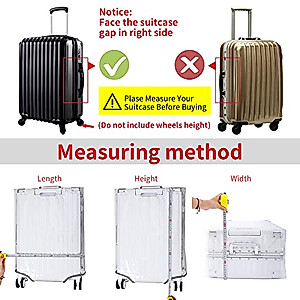 OZTDL 28 Inch Dust-proof See Through Luggage Cover Protector Bag PVC Full Clear Suitcase Cover Protectors Waterproof Transparent Travel Luggage Sleeve (28"=24.5" H x 19.6" L x 11.7" W)