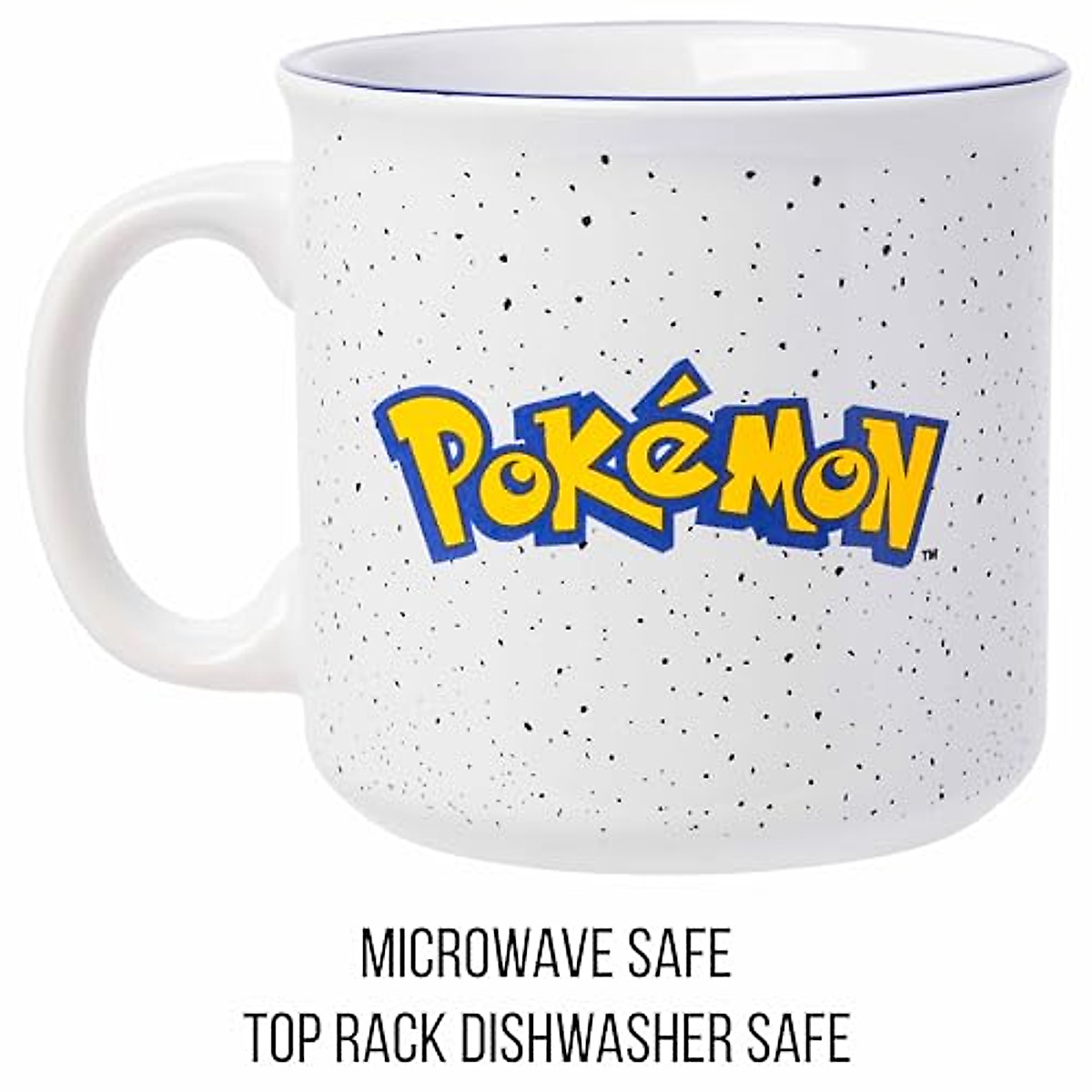 Silver Buffalo Pokemon Bulbasaur, Squirtle, Slowpoke, Snorlax, Pikachu, Piplup, Haunter, Charmander, and Meowth Camper Mug, 20 Ounces