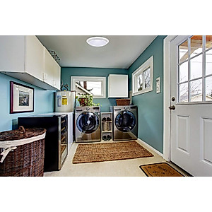 LIT-PaTH LED Flush Mount Ceiling Lighting Fixture, Dimmable 7 Inch 11.5W 900 Lumen, Aluminum Housing Plus PC Cover, Damp Location Rated for Bathroom, 5000K, 2-Pack