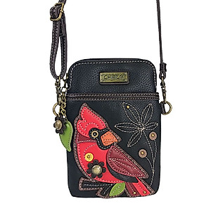 Chala Cardinal Cellphone Crossbody Handbag - Convertible Strap 5" x 7.5" x 1"
