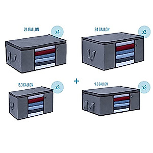 VENO 13 Packs Clothes Storage Bag Organizer, Different Sizes Storage bags for Clothes, Blanket and Bedding