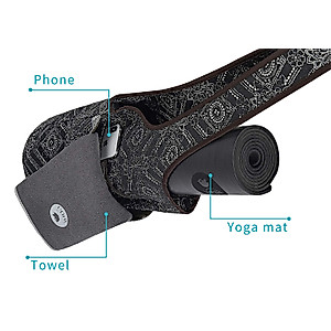 IUGA Yoga Mat Bag with Large Size Pocket & Inner Zipper Pocket, Yoga Carrier Bag Fit Most Yoga Mat Size