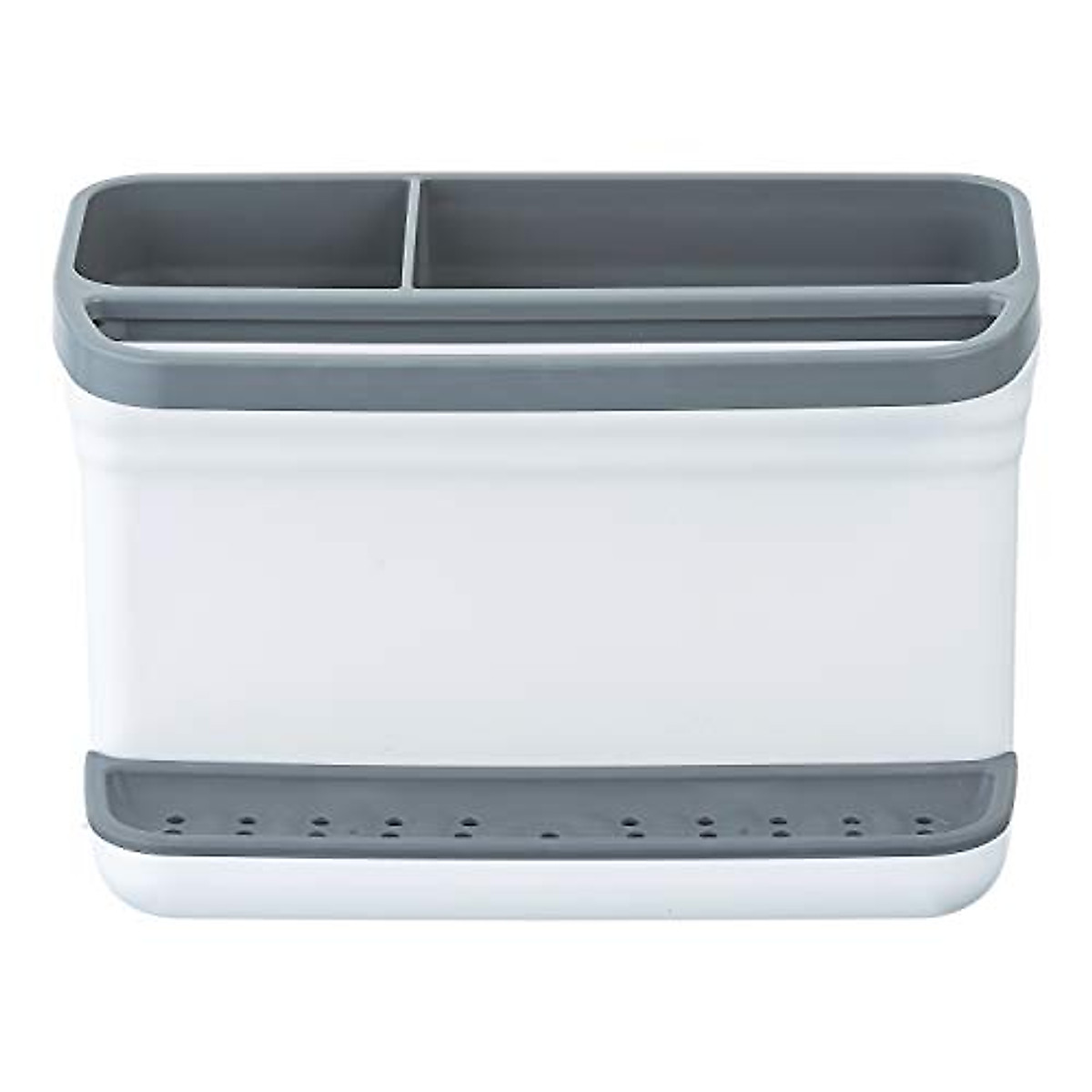 Glad Kitchen Sink Organizer Caddy with 2 Compartments | Sponge Holder for Soap, Scrubber Brush, and Dish Cloth | Drain Holes and Pour Spout Keeps Countertop Dry