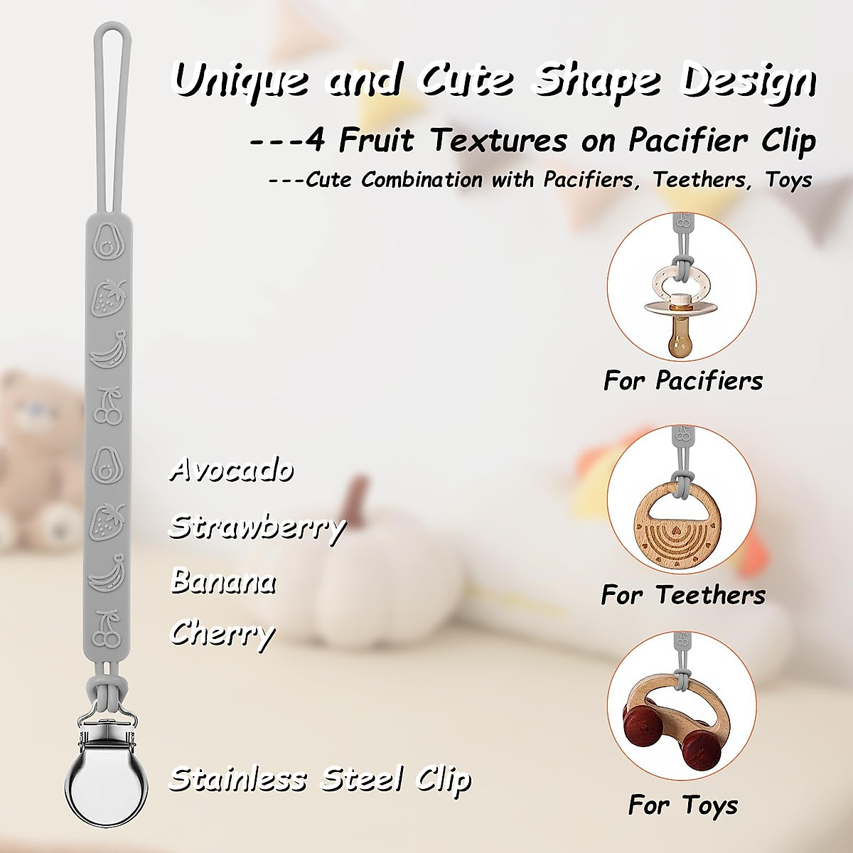 Baby Teething Toys for Baby 0-6 Months, 6-12 Months, Silicone Baby Teethers, Seposeve Professional Baby Gum for Boys & Girls, BPA-Free, Soft Particle/Striped Style, Easy to Clean. (2 Brown)