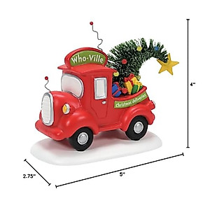 Department 56 Dr. Seuss Grinch Village Accessories Who-Ville Christmas Deliveries Truck Figurine, 4 Inch, Multicolor