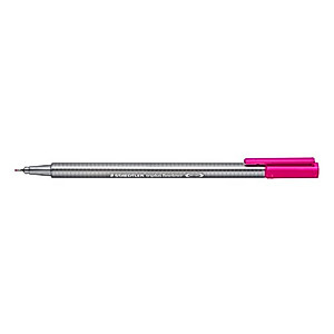 STAEDTLER 334 Triplus Fineliner Superfine Point Pens, 0.3 mm, Magenta, Box of 10