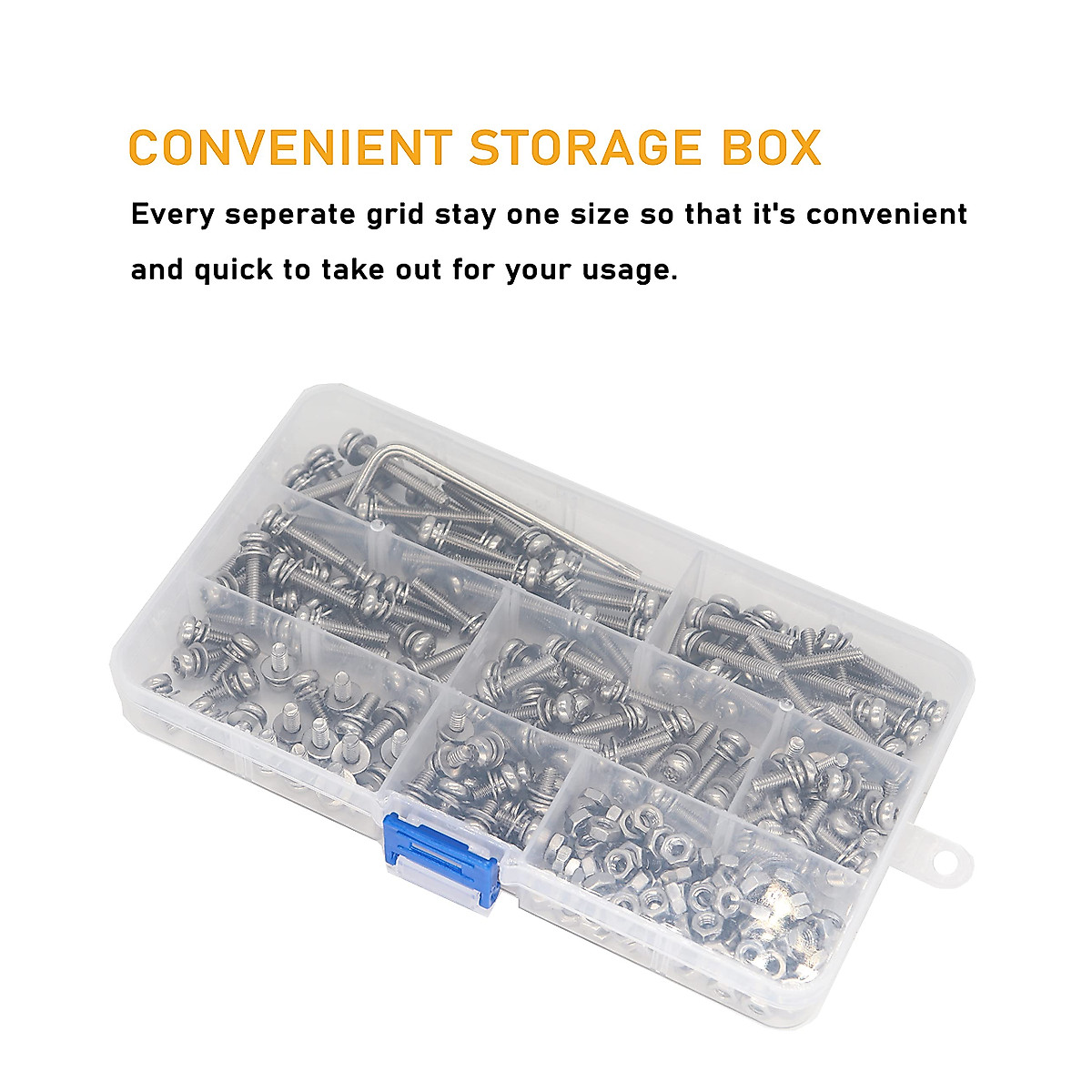 binifiMux 240pcs M4 Torx Pan Head with Pin Security Combine Screws with M4 Hex Nuts Assortment Kit, 304 Stainless Steel, M4 x 6mm/ 8mm/ 12mm / 14mm / 18mm