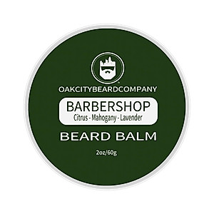 Oak City Beard Company - BarberShop - 2 Ounce - Beard Balm -Citrus - Mahogany - Green Notes - Lavender - Beard Conditioner