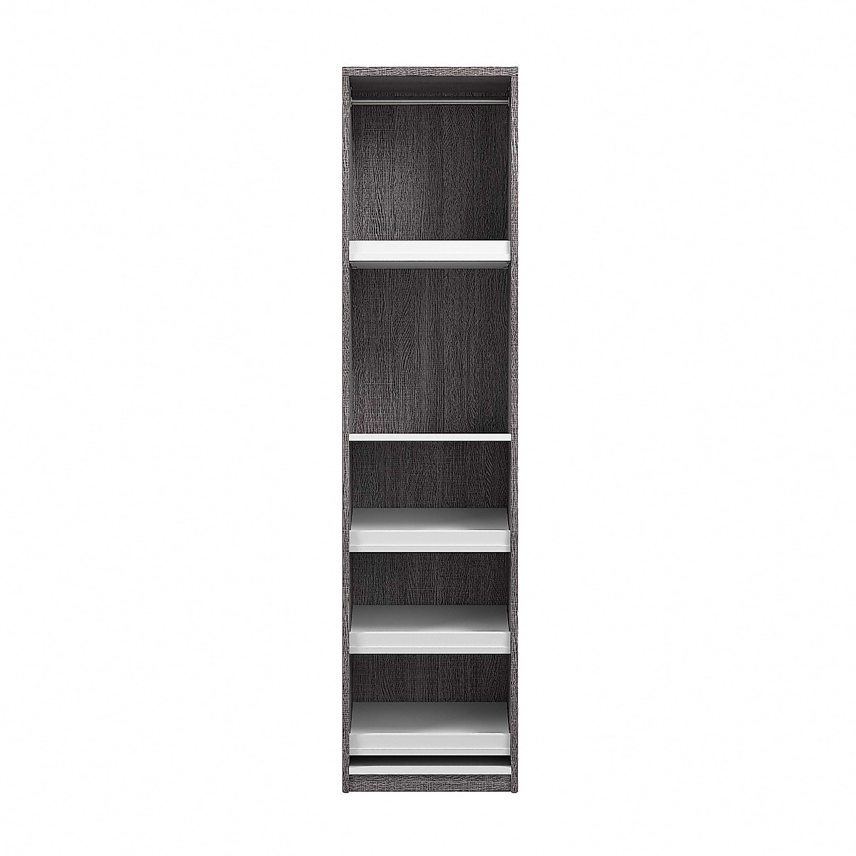 Bestar Cielo Closet Organizer, 20-inch Bark Gray and White Wardrobe for Bedroom, Mudroom, Entryway, or Kitchen Pantry