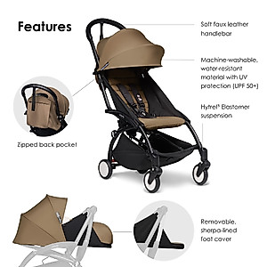 BABYZEN YOYO2 Stroller & 0+ Newborn Pack - Includes Black Frame, Toffee 6+ Color Pack & Toffee 0+ Newborn Pack - Suitable for Children Up to 48.5 Pounds